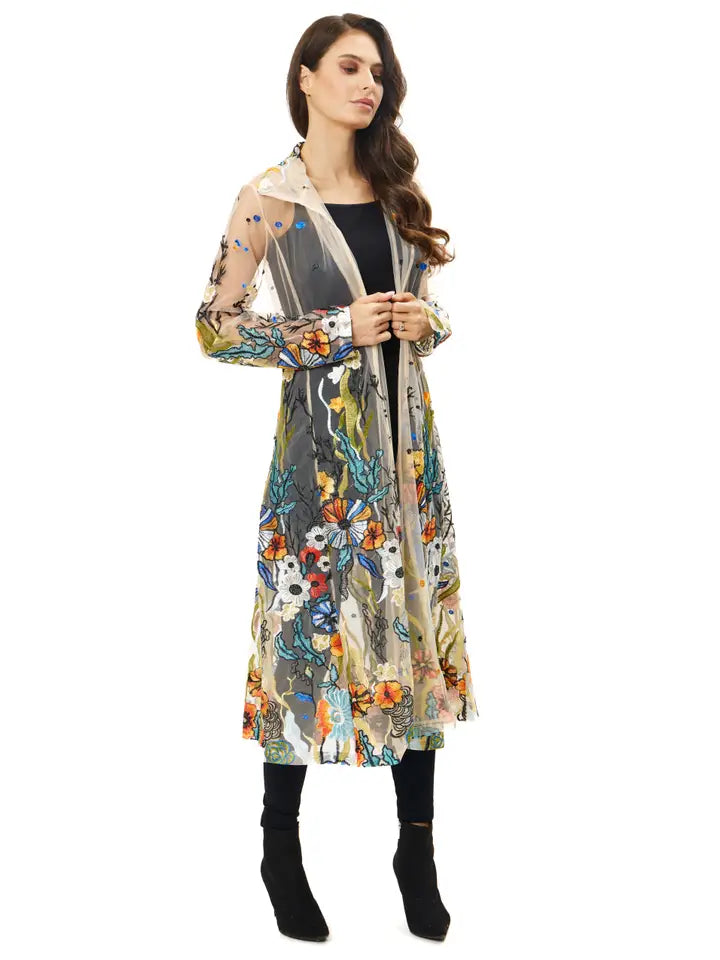 Sheer Embroidered Duster – by the C